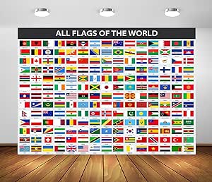 BELECO 6x4ft Fabric Country Flags Backdrop Flag of The World ...