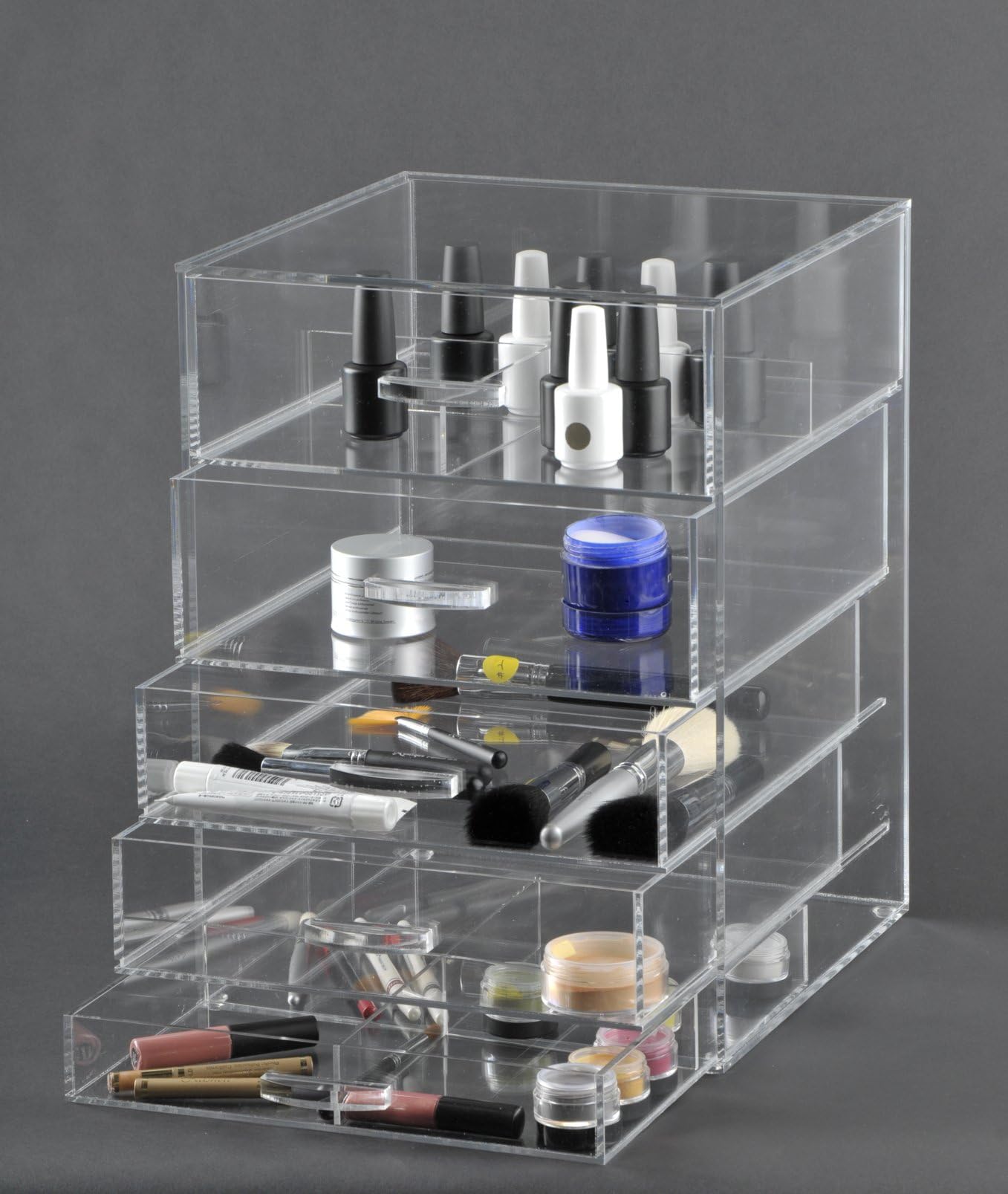 Amazon.com: GlamoureBox Clear Acrylic Cosmetic Cube Organizer Makeup ...