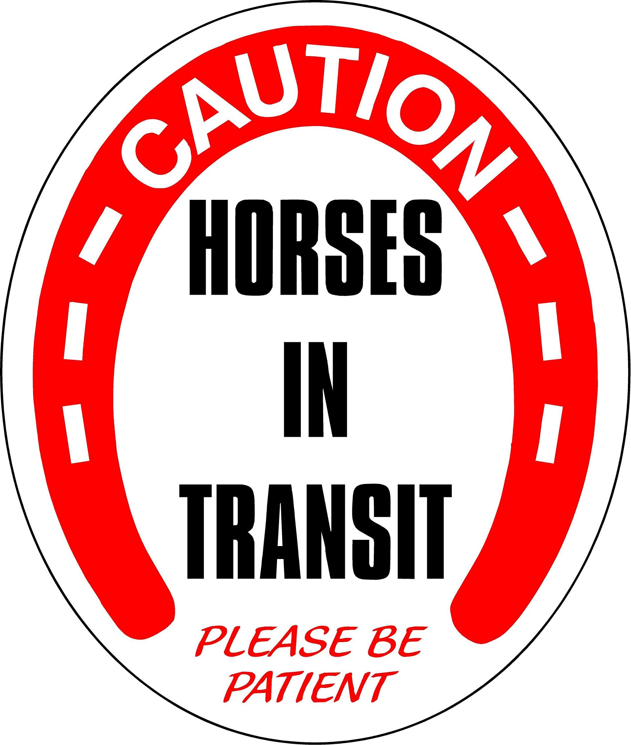 LightningSigns Caution Horses Horsebox/Trailer Van Sticker : Amazon.co ...