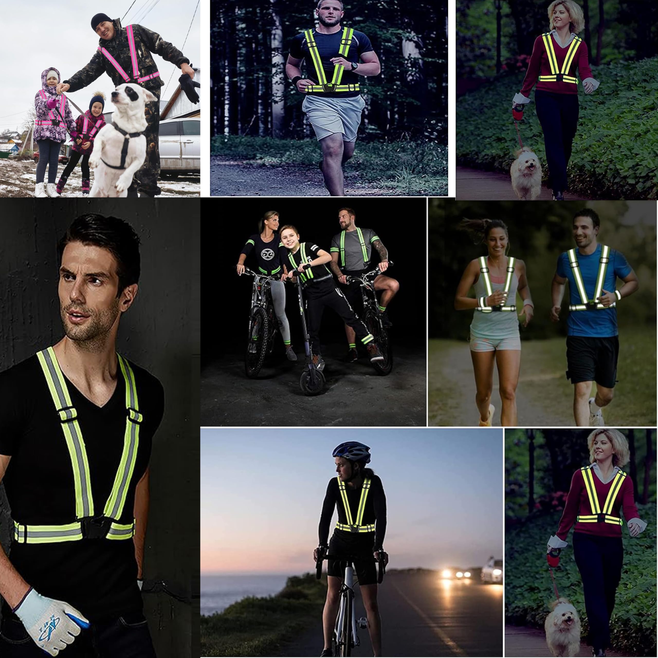 Snapklik.com : Reflective Vest Running Gear, 6Pack High Visibility ...