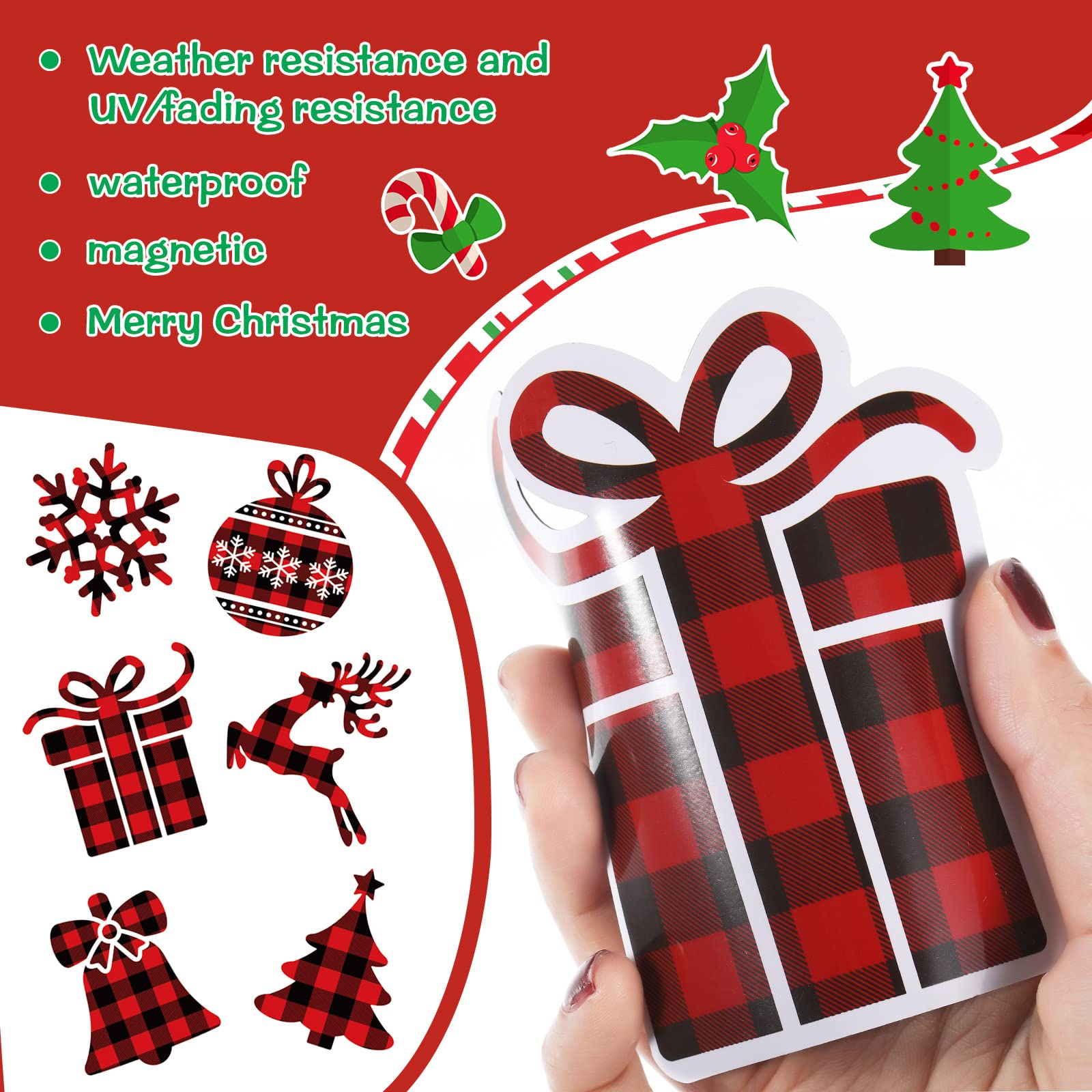 Snapklik.com : 23 Pcs Magnetic Christmas Garage Door Decorations Merry ...