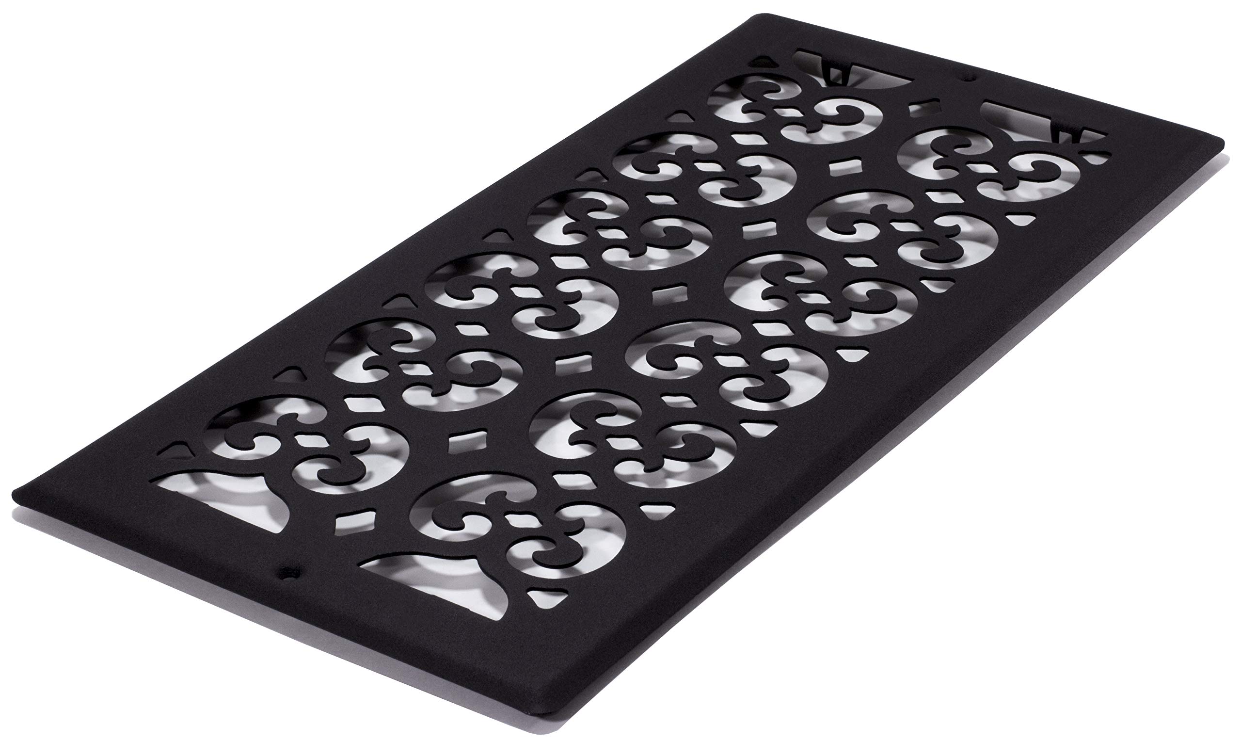 Decor Grates ST614R Cold Air Return Register, 6x14, Black Textured ...