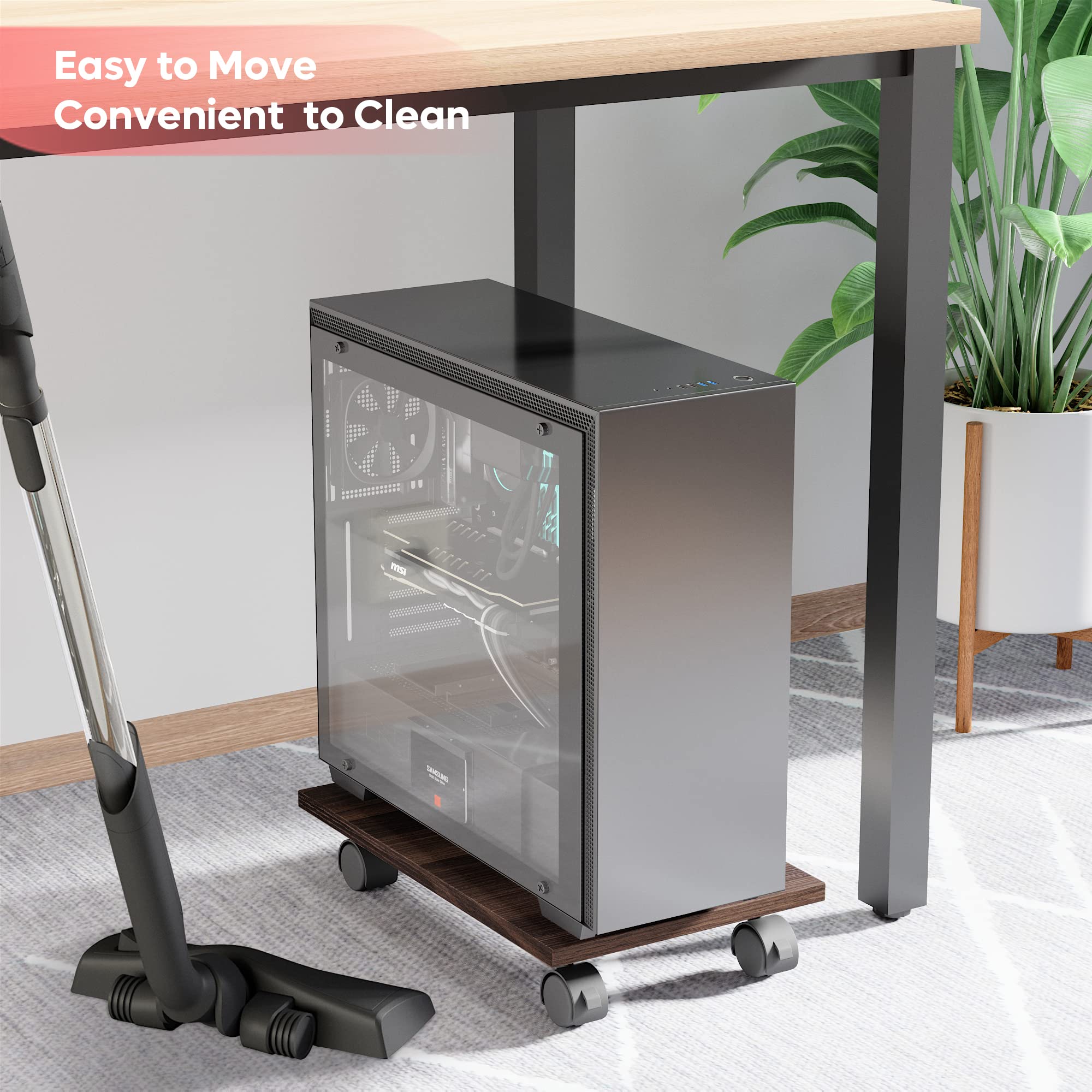 Bestier CPU Stand Computer Tower Stand Cart Floor PC Stand CPU Holder ...