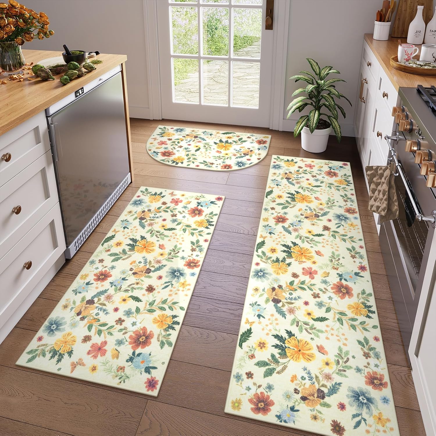 Amazon.com: KIMODE Kitchen Rugs Non Slip Washable, Boho Vintage Kitchen ...