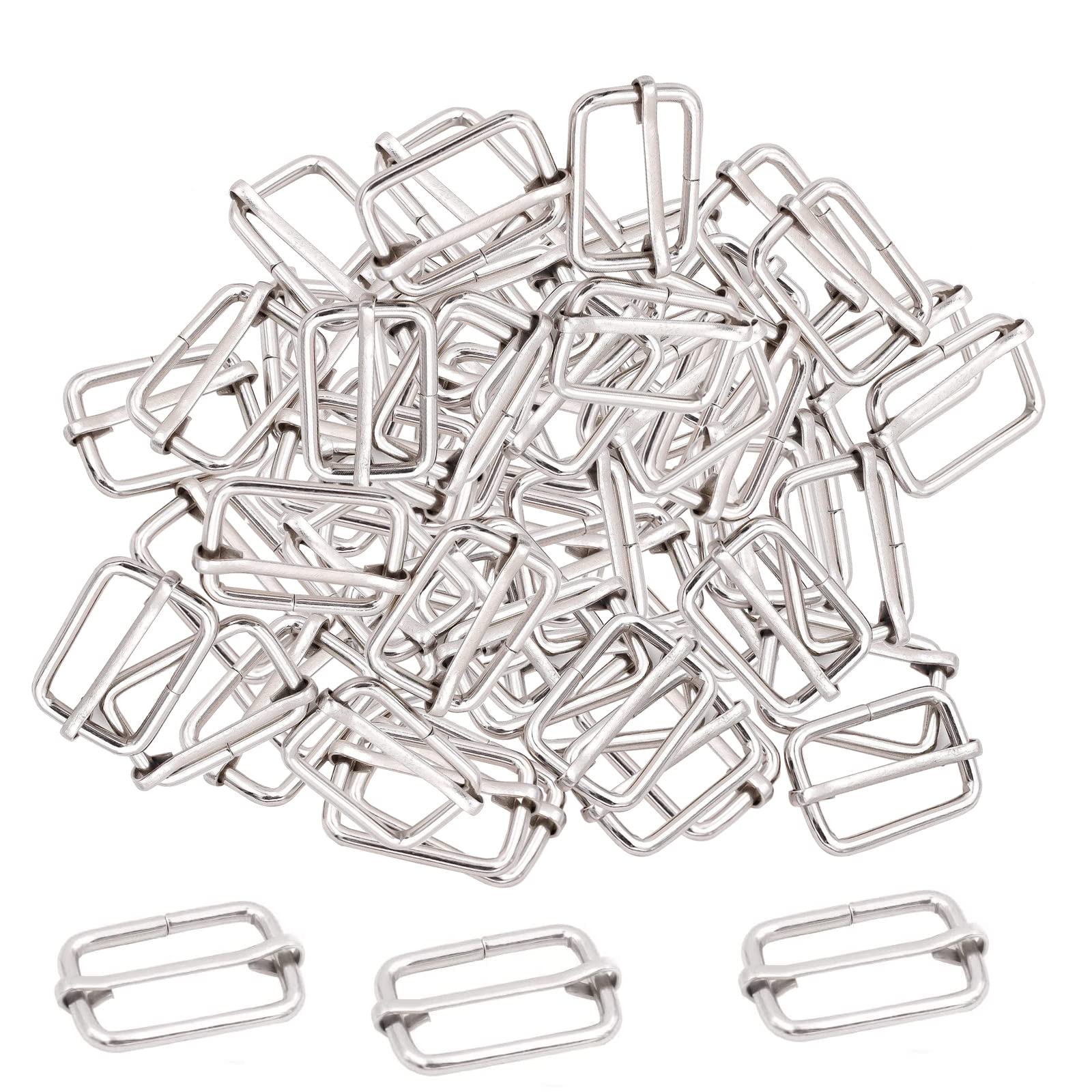Snapklik.com : KINJOEK 100 Pieces 1 Inch 25mm Tri-Glide Slide Buckles