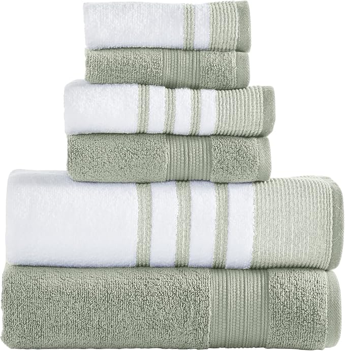 Amazon.com: Modern Threads 6 Piece Set, 2 Bath Towels, 2 Hand Towels, 2 ...