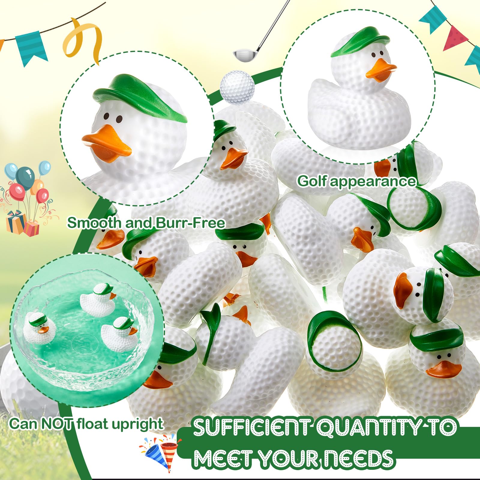 Snapklik.com : DEEKIN 24 Pcs Golf Ball Rubber Duck 2 Inch Bulk Sport ...