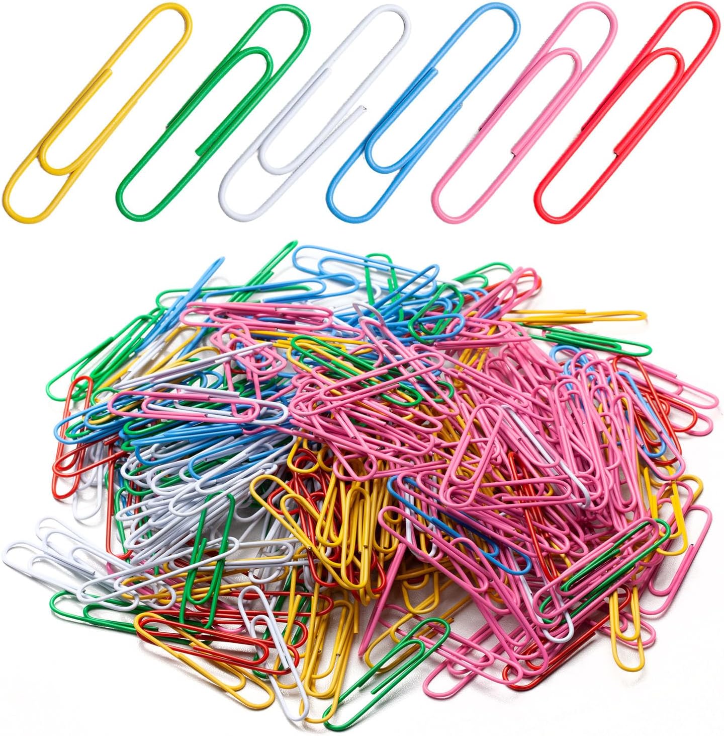 Amazon.com : Paper Clips, OUHL 450 Pieces Colored Paperclips, Medium ...