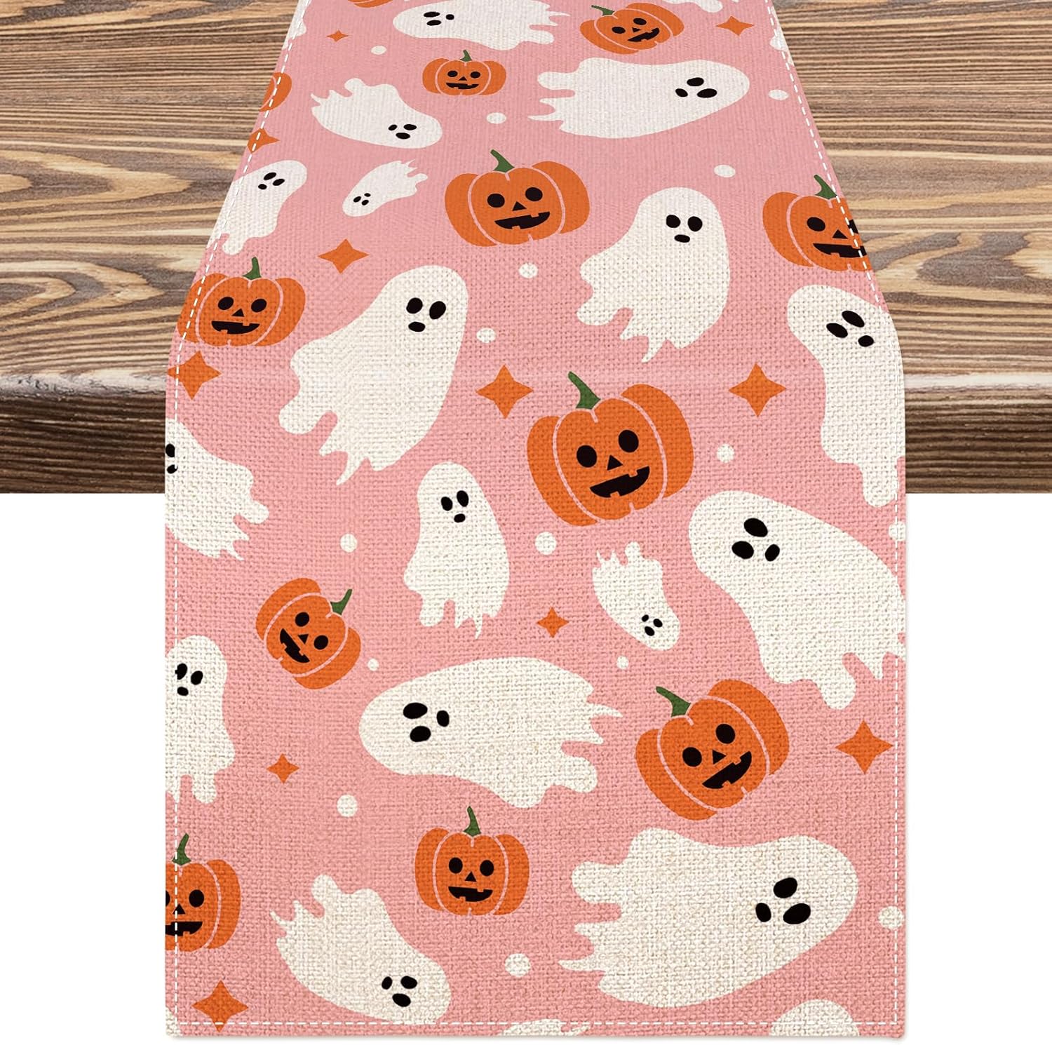 Amazon.com: Pink Halloween Table Runner Cute Ghost Table Cover Spooky ...