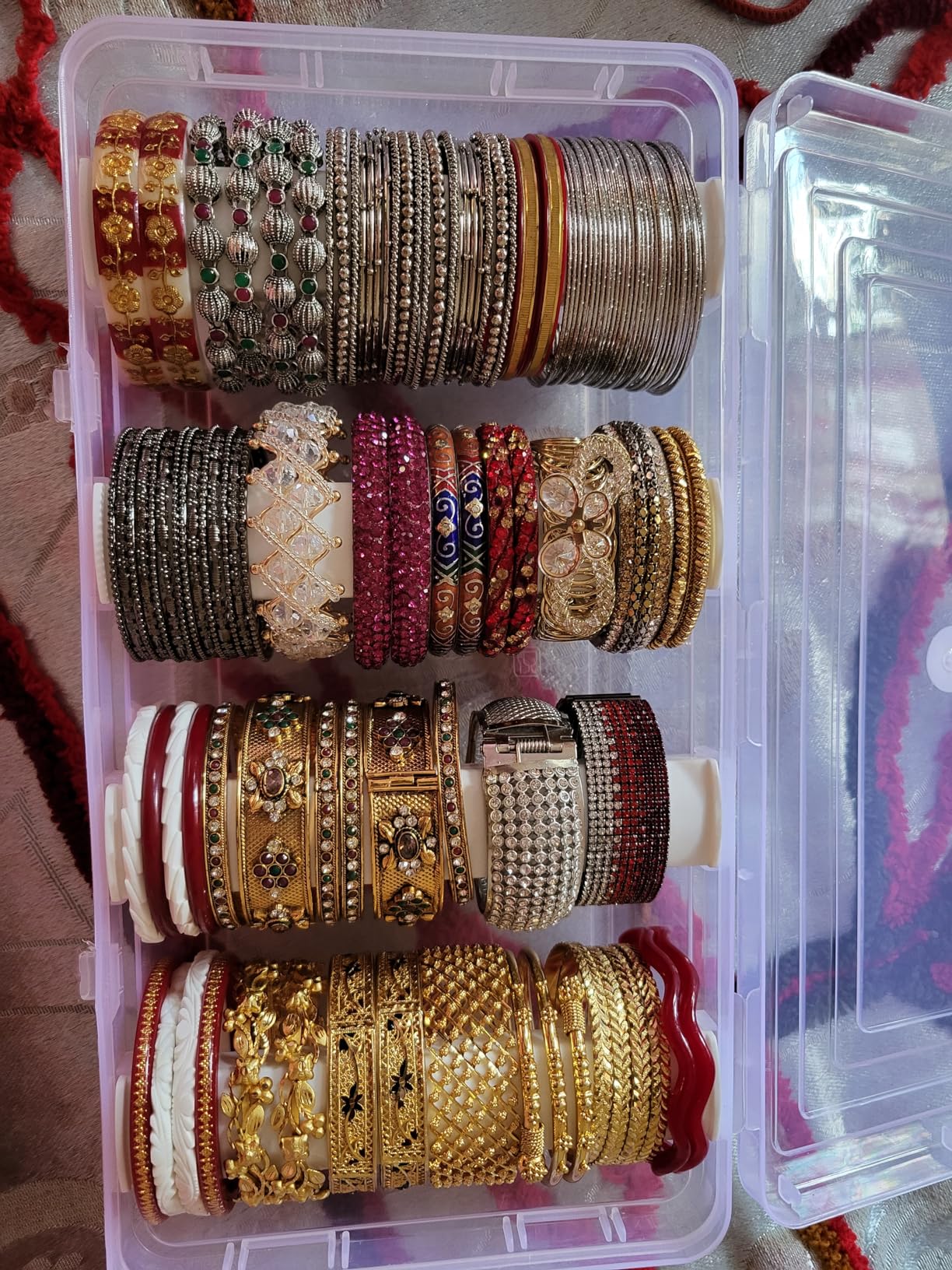 Ewings Plastic Organizer Jewellery Storage Box comes with adjustable 4 ...