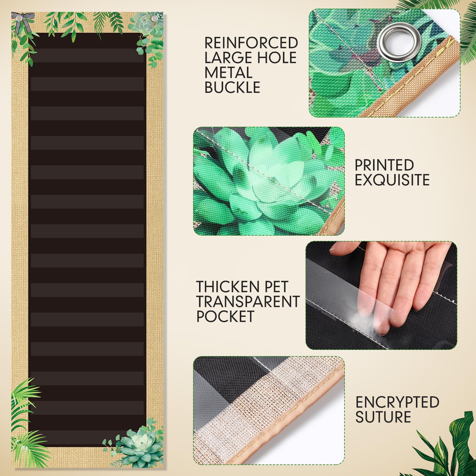 Snapklik.com : Greenery Daily Schedule Pocket Chart Class Schedule 14 ...