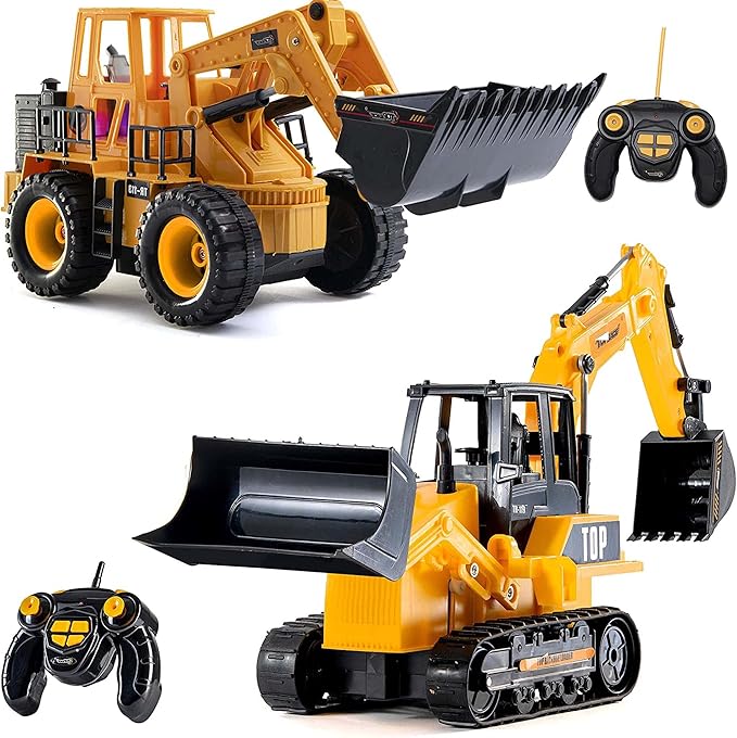 Amazon.com: Top Race 5 Channel RC Front Loader & 8 Channel Excavator ...