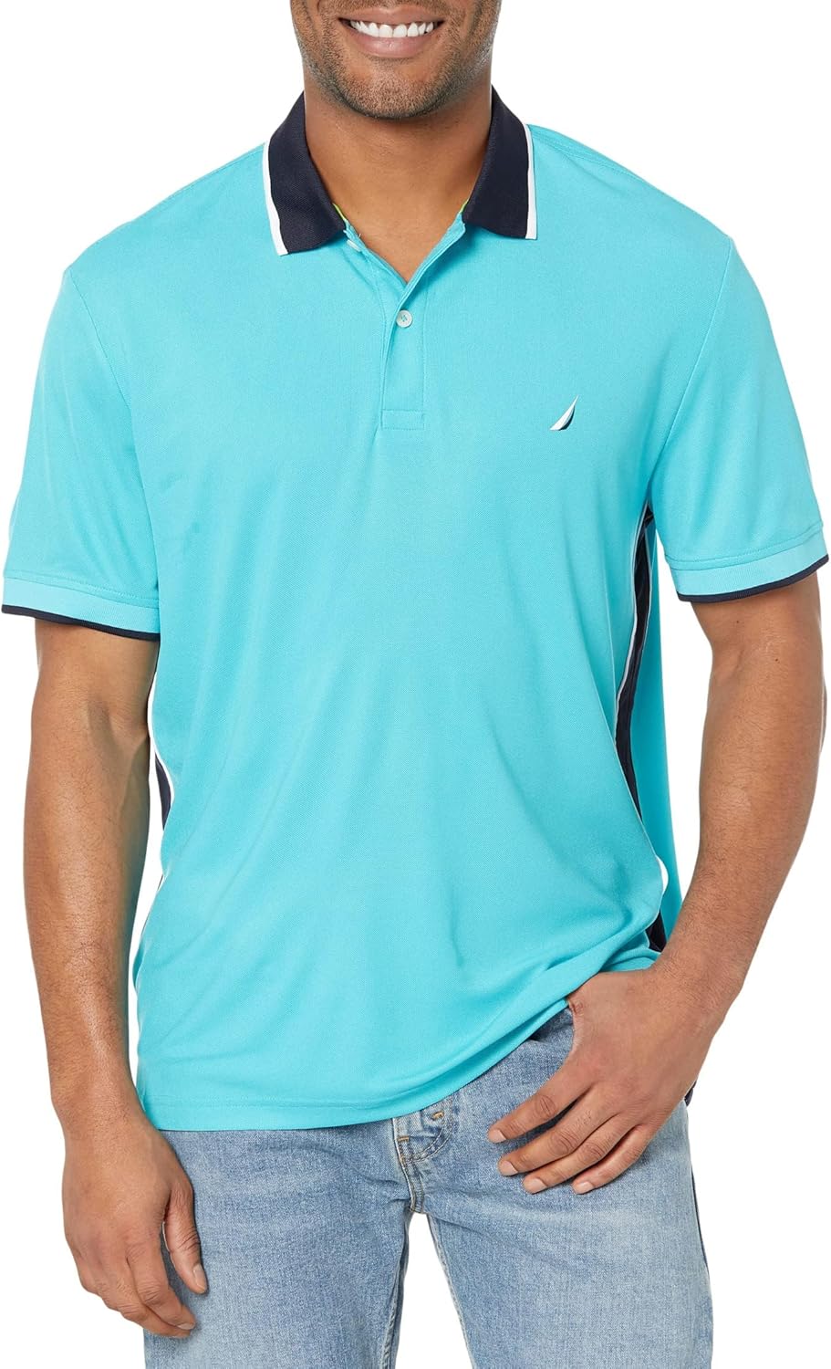 Nautica Navtech Sustainably Crafted Classic Fit Polo Scuba Blue MD at ...