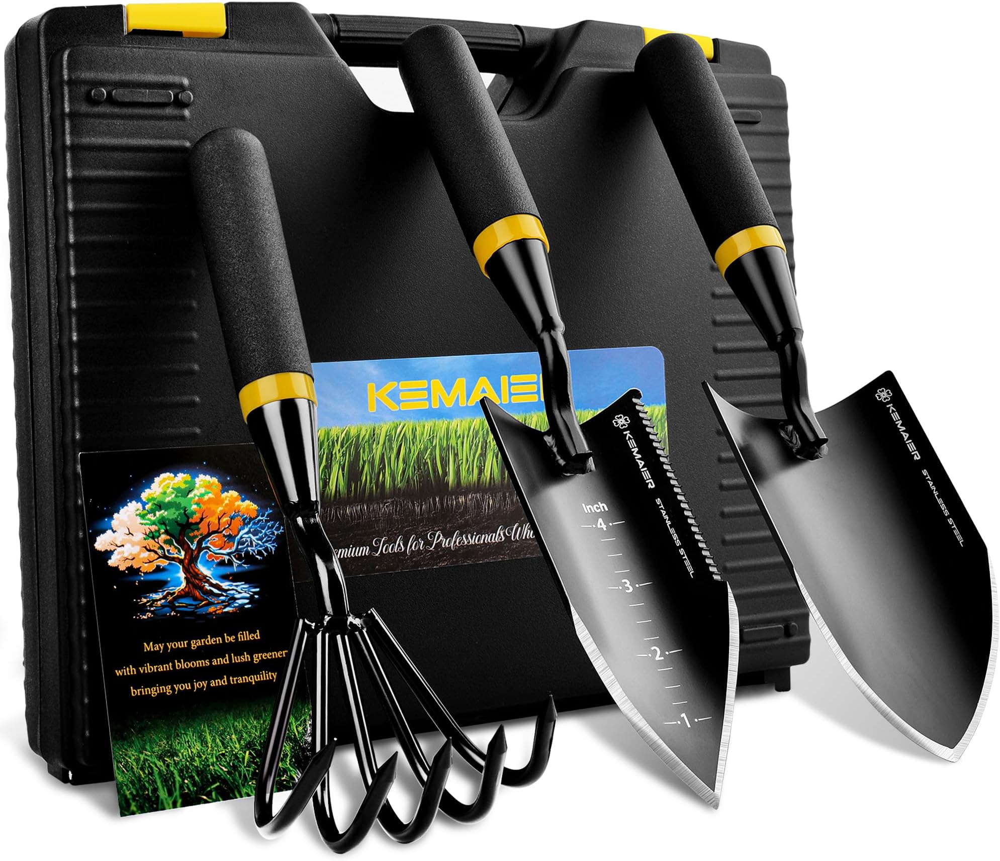 Amazon.com : KEMAIER Heavy Duty Stainless Steel Garden Tool Set ...