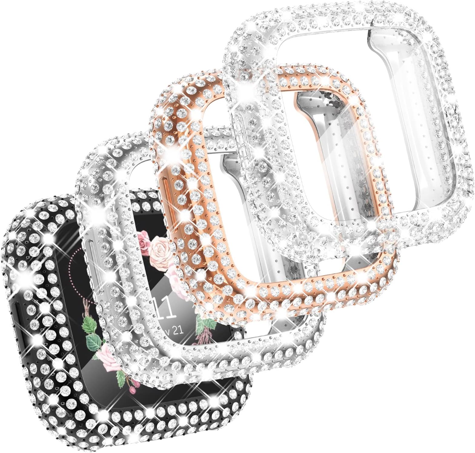 Amazon.com: CHANCHY 4 Pack Bling Case Compatible with Fitbit Versa 2 ...