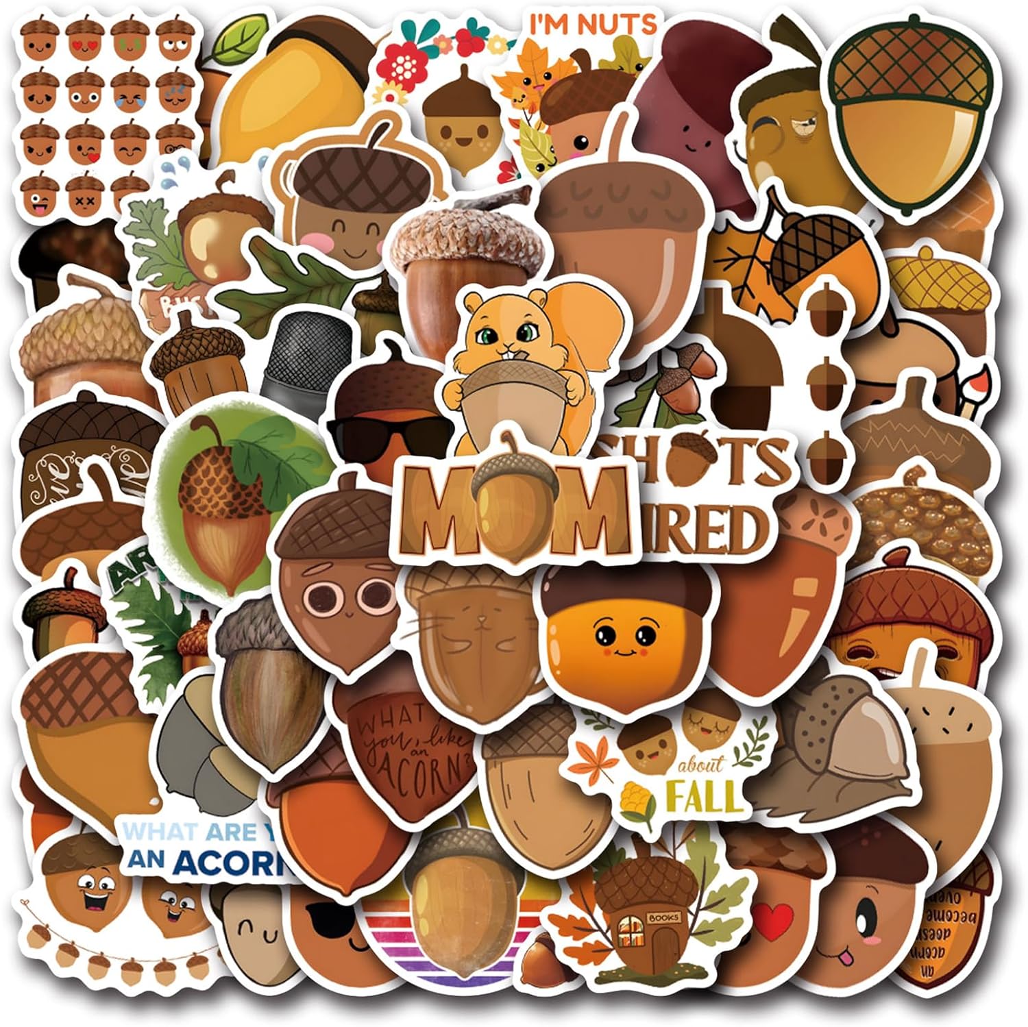 Amazon.com: Acorn Stickers 55pcs Autumn Fall Acorn for Thanksgiving ...