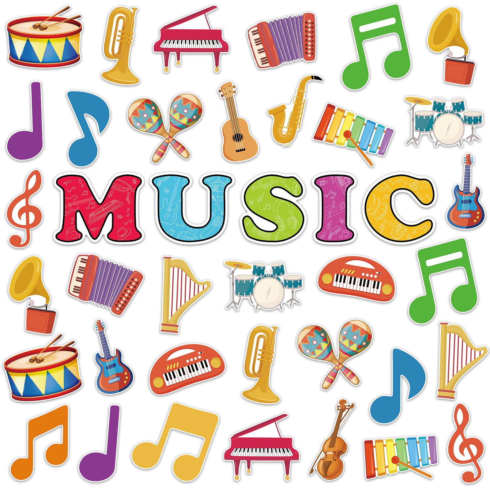 Amazon.com: 45Pcs Music Bulletin Board Set, Music Cutouts Music ...