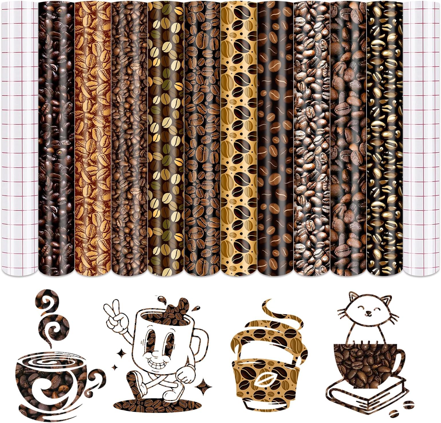 Amazon.com: HTVSTD Tie Dye Permanent Vinyl - 12 Sheets 12"x10" Swirl ...