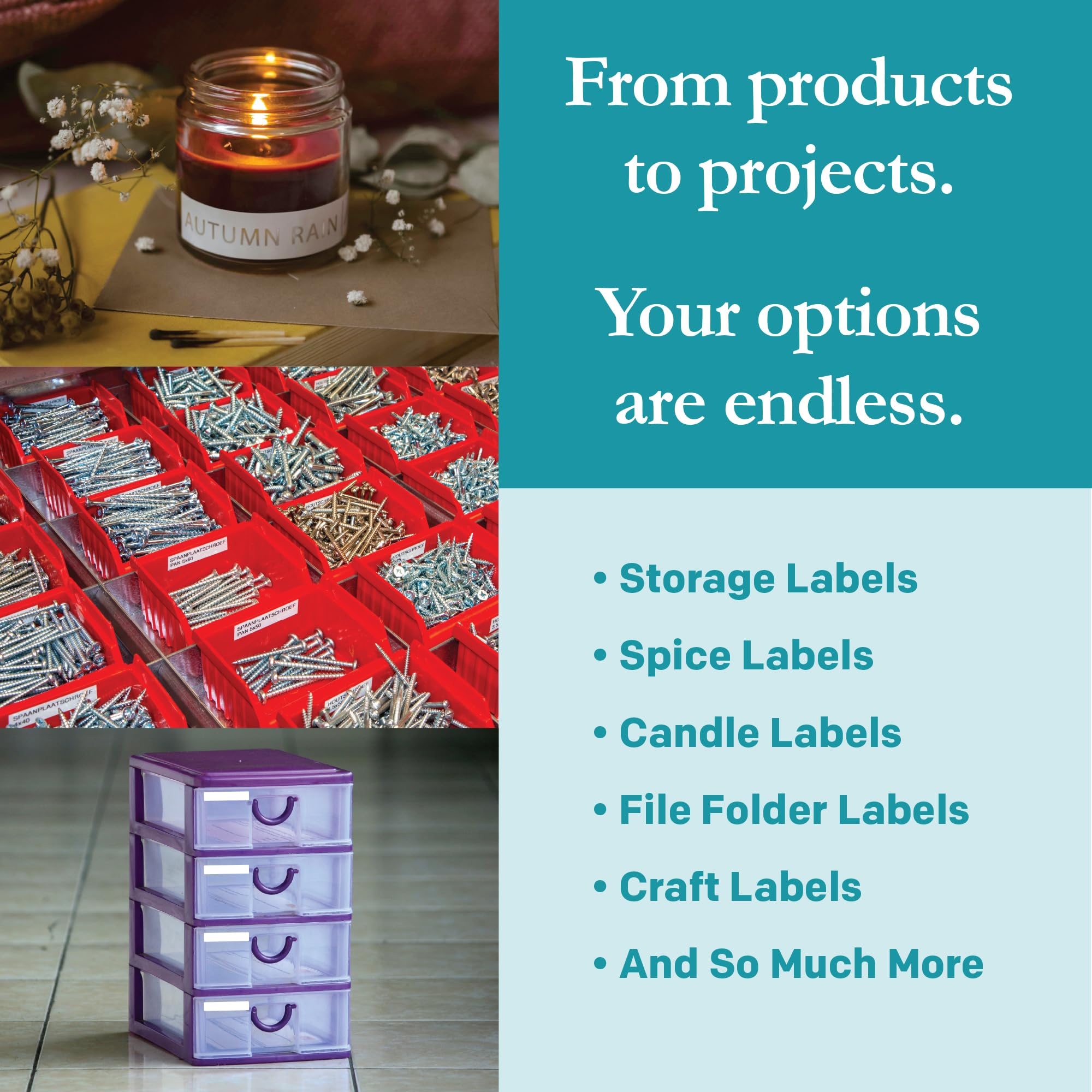 Snapklik.com : Premium Label Supply White File Folder Labels 3.4375" X ...