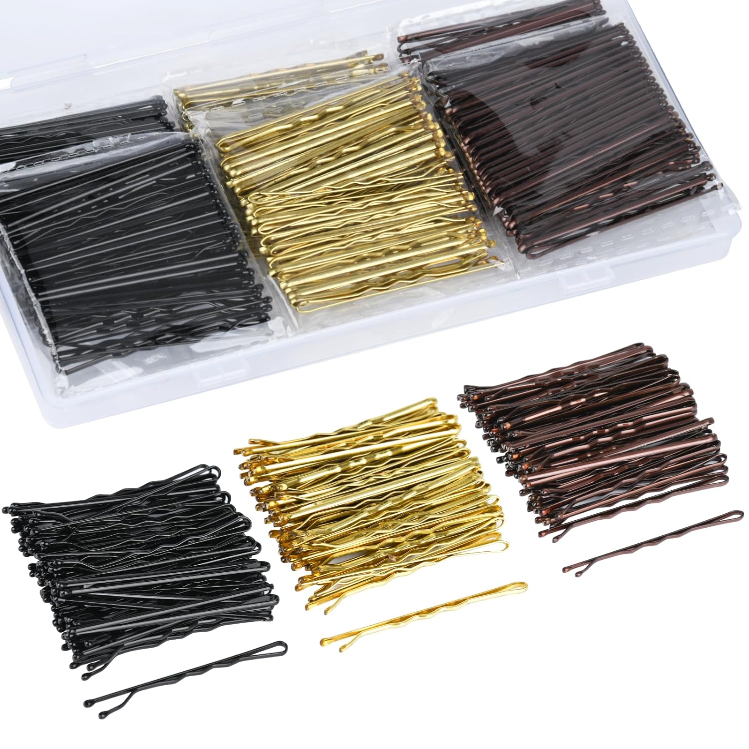 Amazon.com : Etercycle Bobby Pins, 300 Pcs Bobby Pins in Brown, Blonde ...