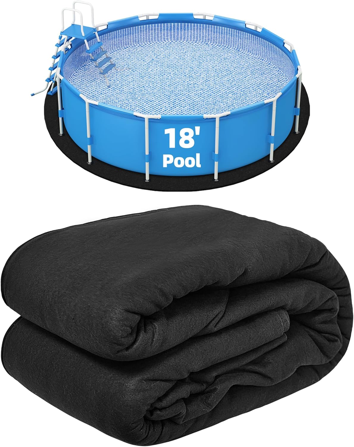 Amazon.com : Poolergetic 18 Foot Pool Liner Pad Pool Mat for Above ...