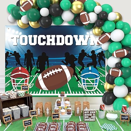 Amazon.com: Vansolinne Football Balloons Arch Decorations Kit Touchdown ...