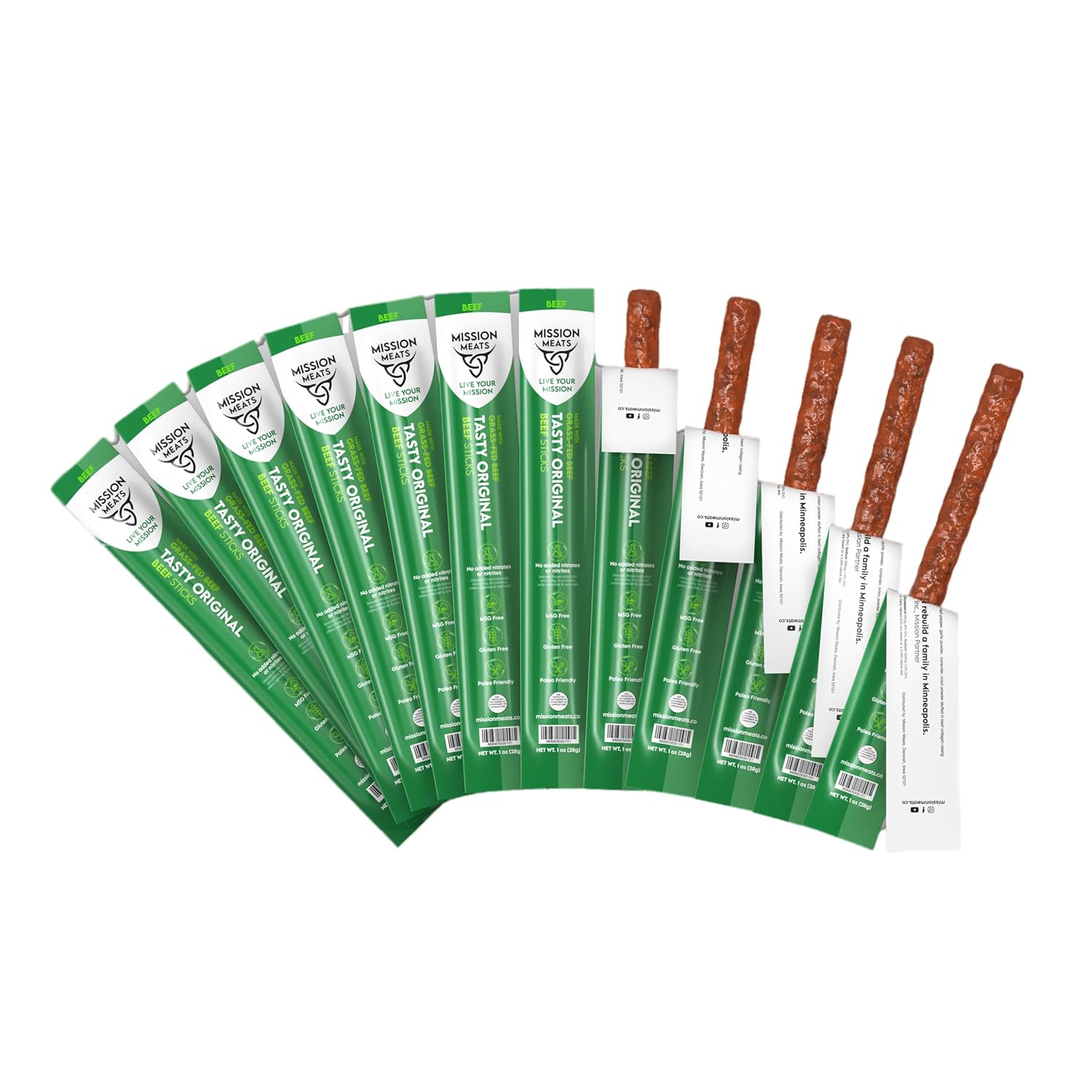 Amazon.com: Mission Meats Grass Fed Beef Sticks – Original – Sugar Free ...