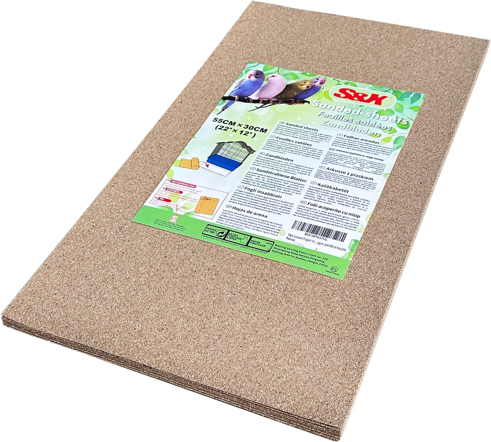 S&X Sand Sheets for Bird Cages,12PCS/PACK (55CM x 30CM - 12PCS ...
