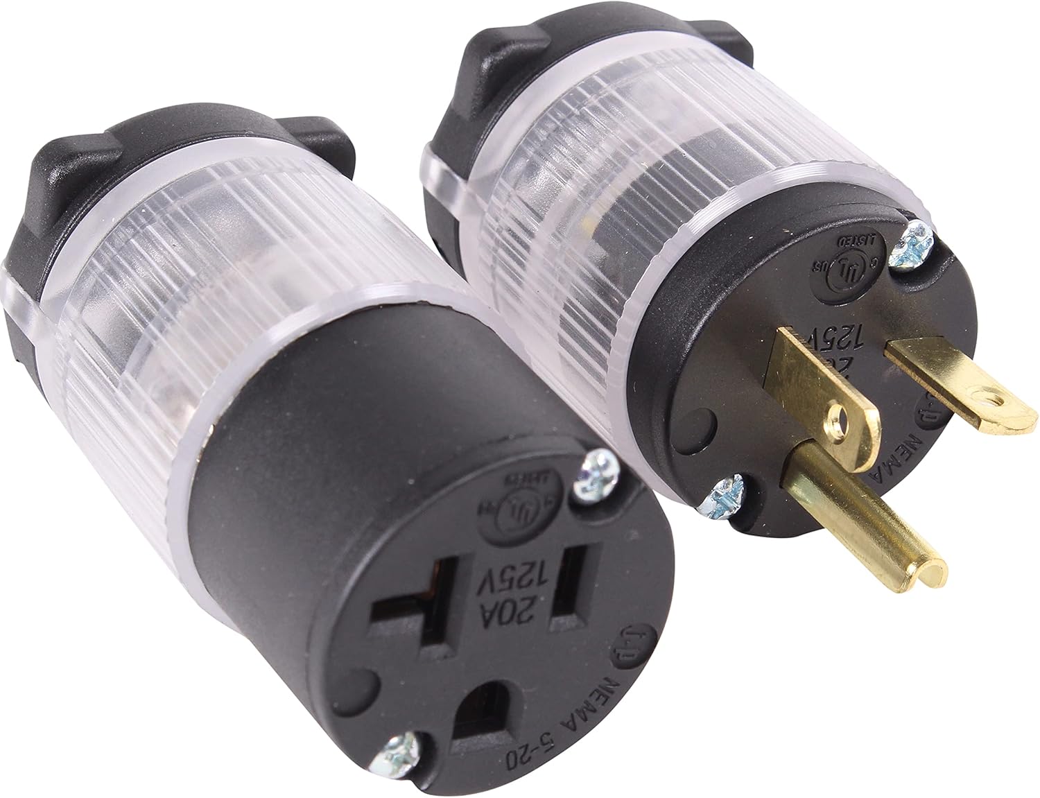 Journeyman-Pro HJP-520PC-LIT Lighted Plug & Connector Set 20 Amp 120 ...