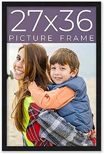Amazon.com - 27x36 Frame Black Real Wood Picture Frame Width 0.75 ...