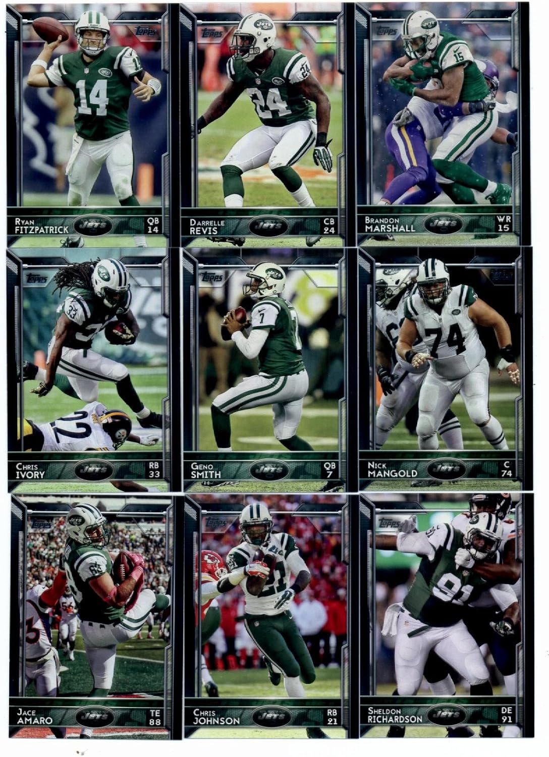 Amazon.com: 2015 Topps NFL Football New York Jets Team Set: 20 Cards ...
