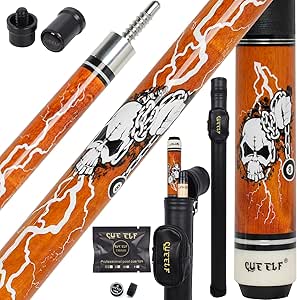 CUEELF Pool Cue Stick Skull Professional Pool Stick Low Deflection ...