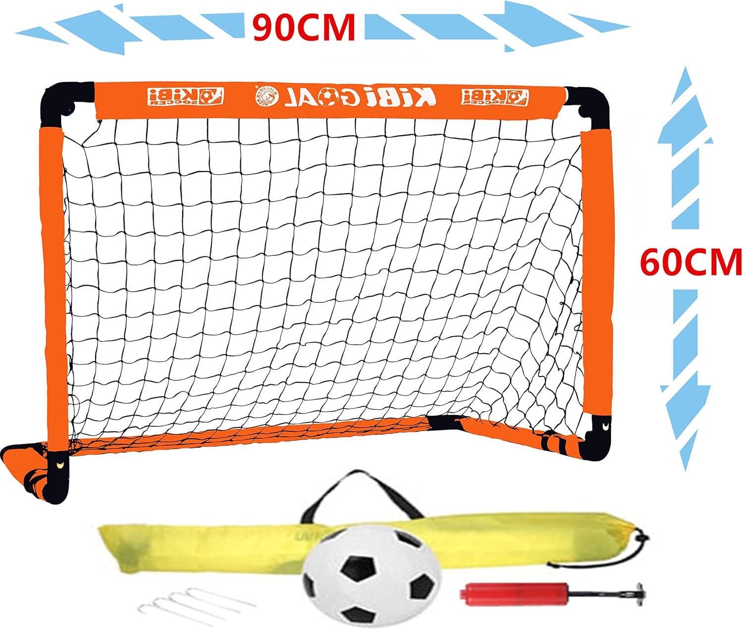 LZHDZQD Football Goal, Goal Posts For Kids, 90cm x 60cm Orange Foldable ...