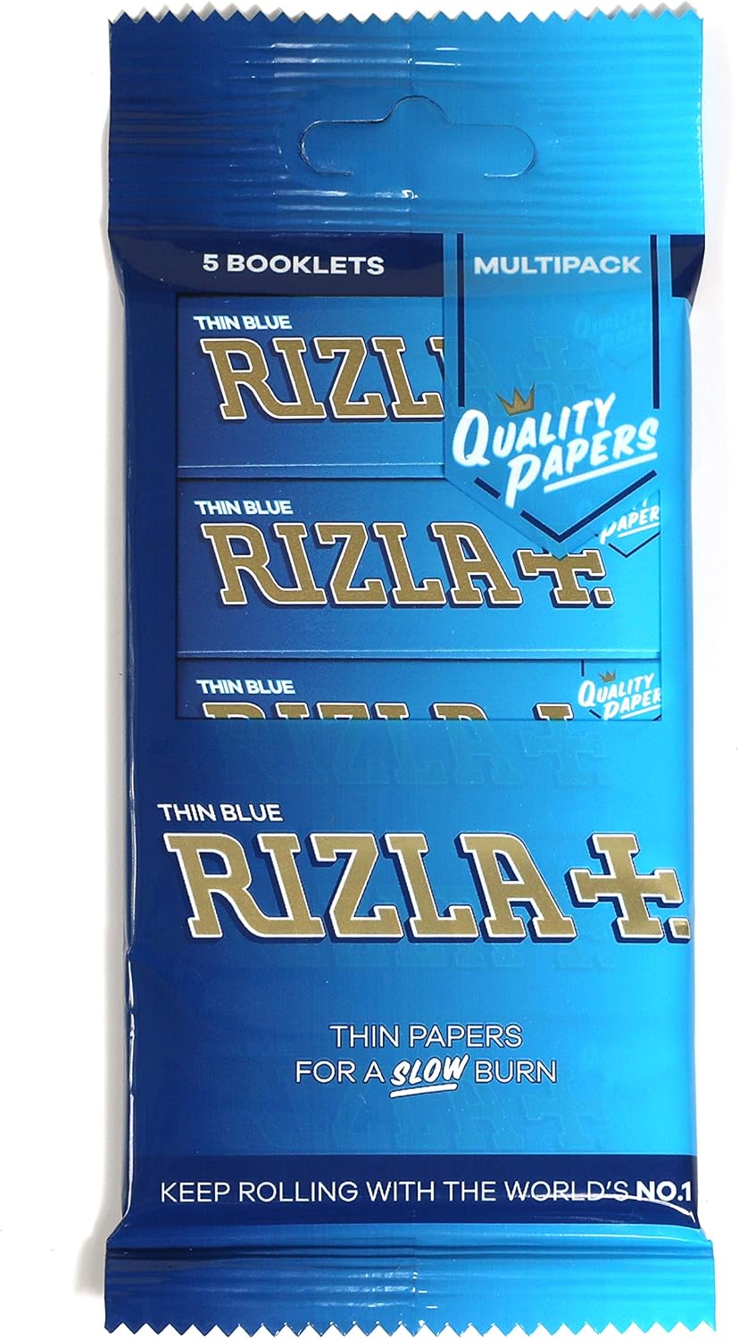 Amazon.com: 5 booklets - Rizla Blue Regular 70mm Thin Rolling Paper ...
