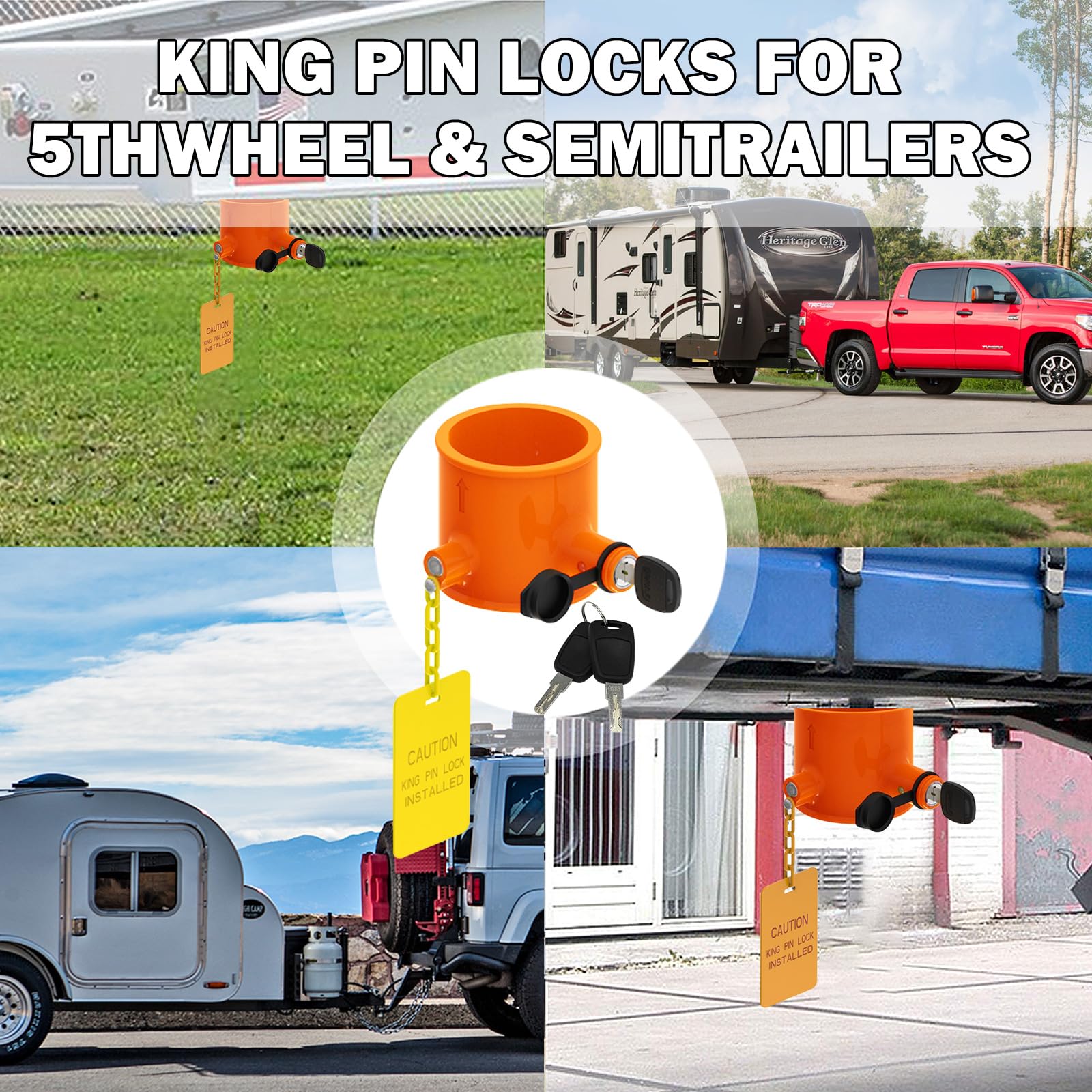 Snapklik.com : 5th Wheel King Pin Lock - Anti-Theft Trailer Lock King ...