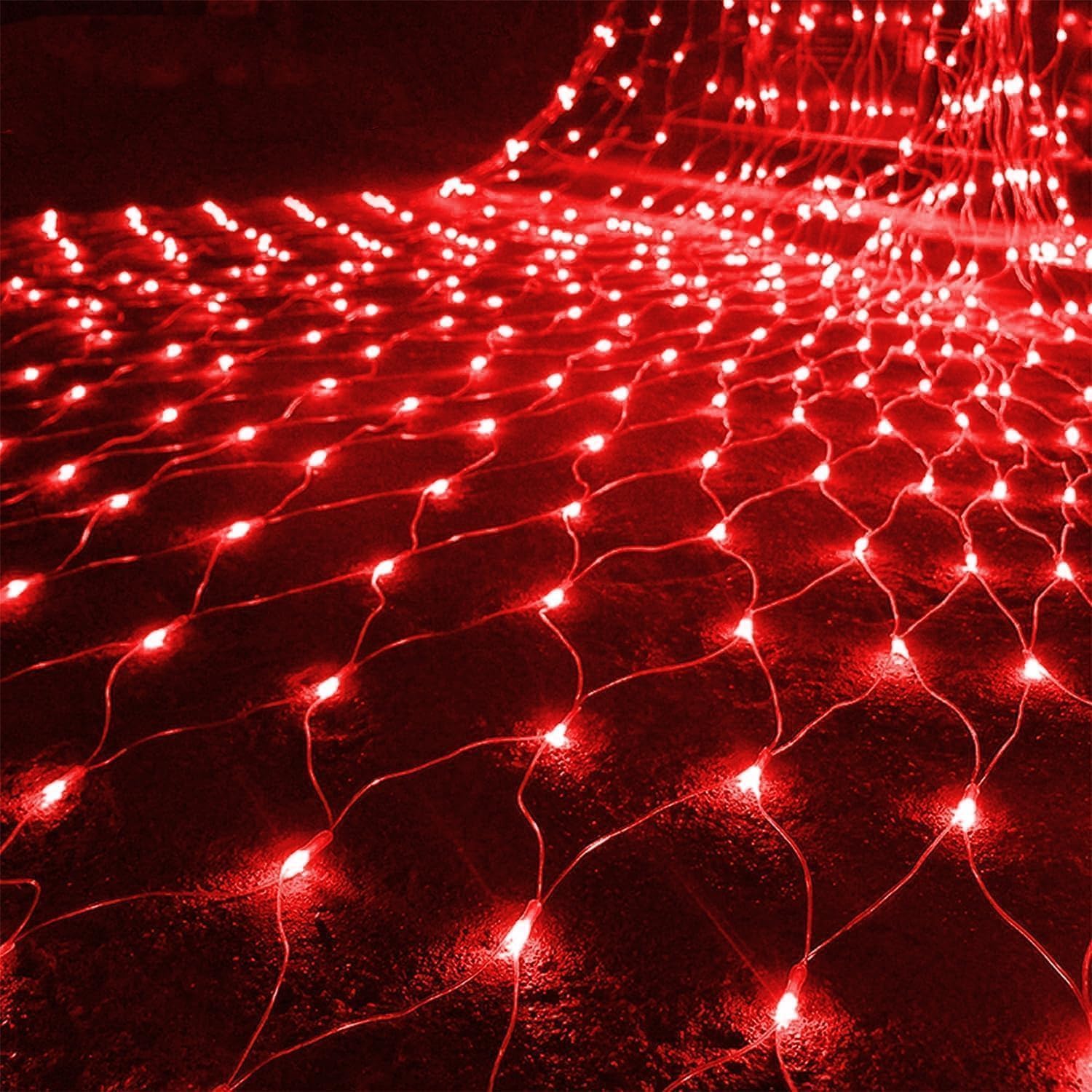 SUAVER 96LED Christmas Net Lights, Battery Operated Net String Lights ...