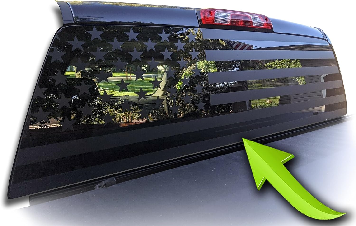 Amazon.com - American Flag Pick-Up Truck Back Window Decal Any Truck ...