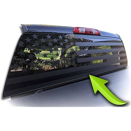 Amazon.com - American Flag Pick-Up Truck Back Window Decal Any Truck ...