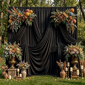 Amazon.com : 20ftx10ft Black Backdrop Curtain for Wedding Parties ...