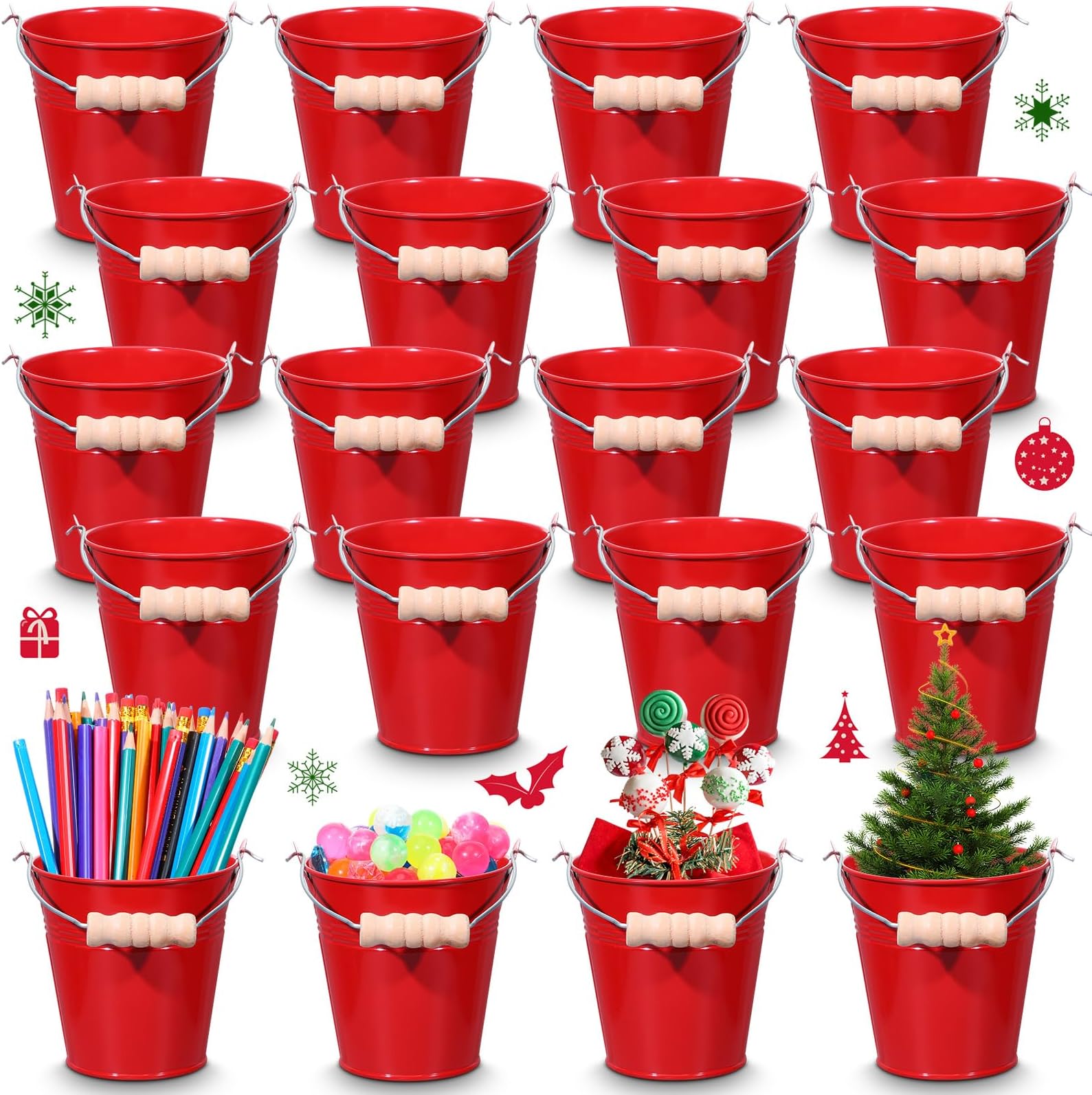 Amazon.com: Hushee 20 Pack Easter Small Metal Bucket with Handle Mini ...