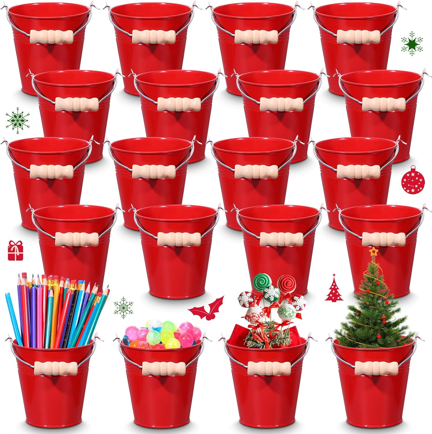 Amazon.com: Hushee 20 Pack Easter Small Metal Bucket with Handle Mini ...