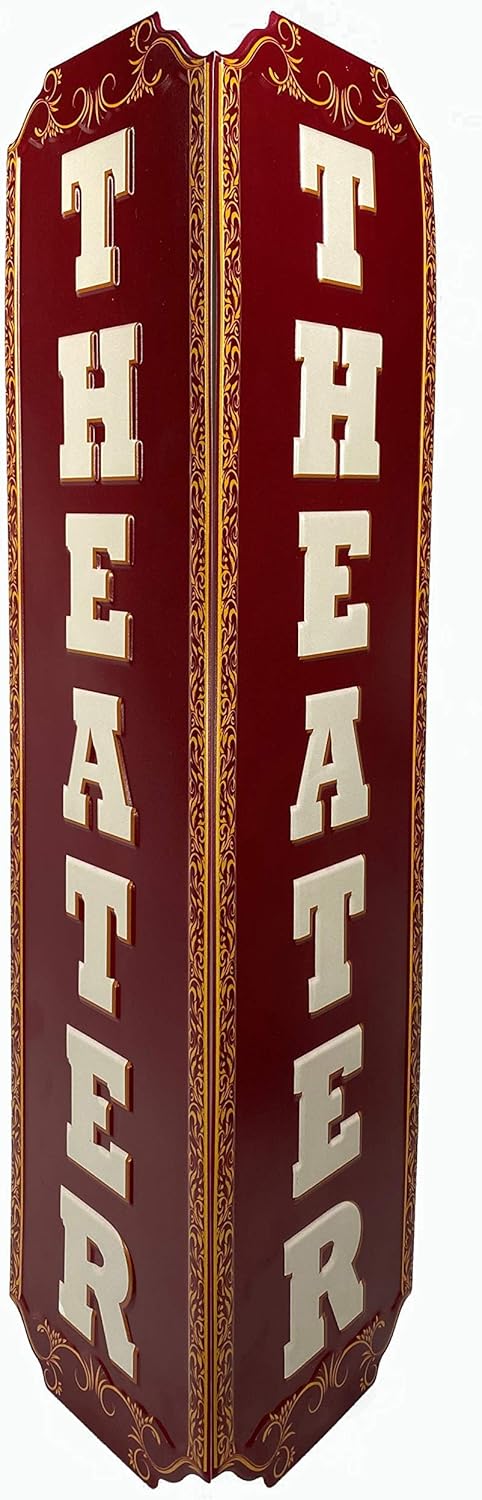 Vintage Vertical Theater Sign for Home Decor Movie Nepal | Ubuy