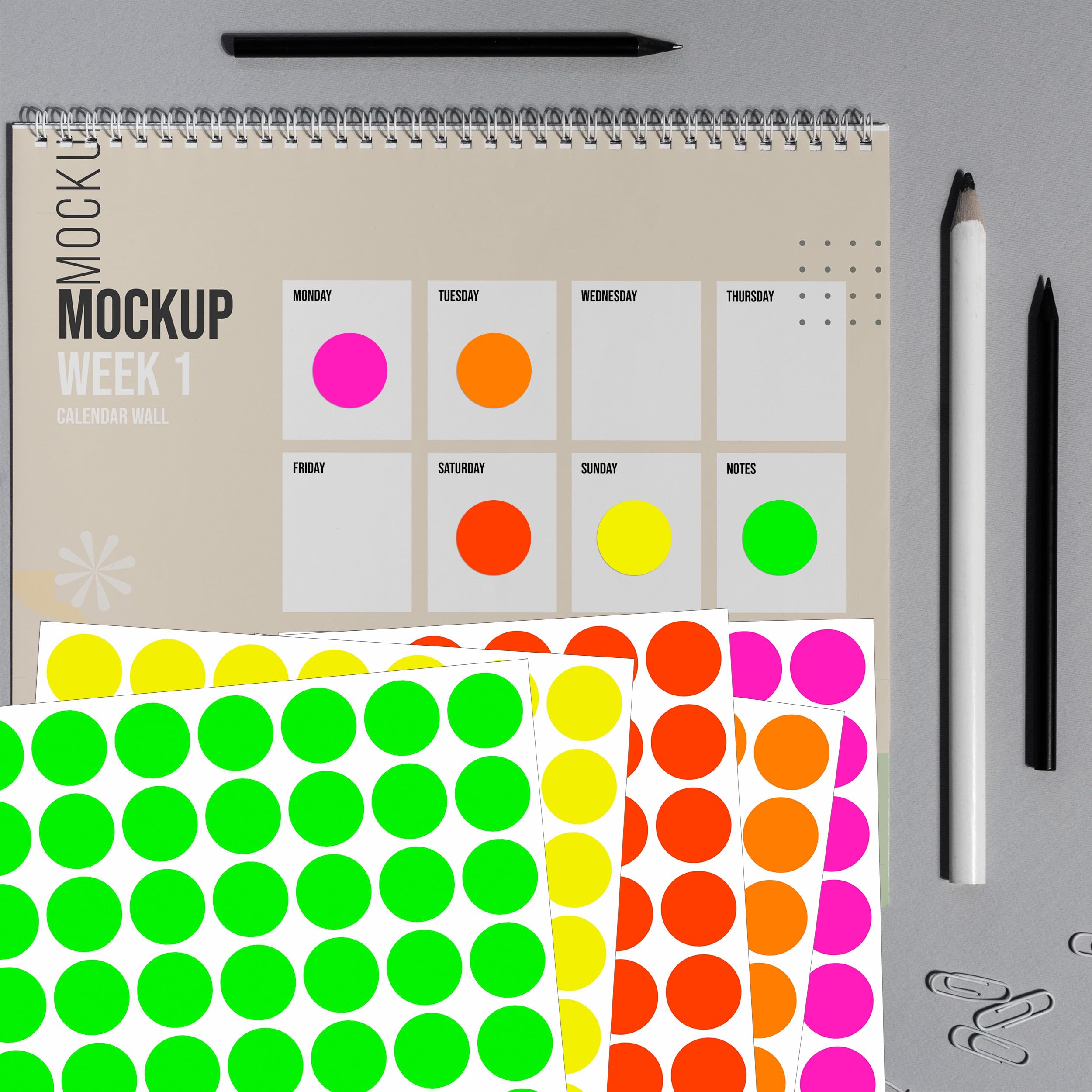 Snapklik.com : Dot Stickers - Fluorescent Circle Stickers, 3/4 Inch ...