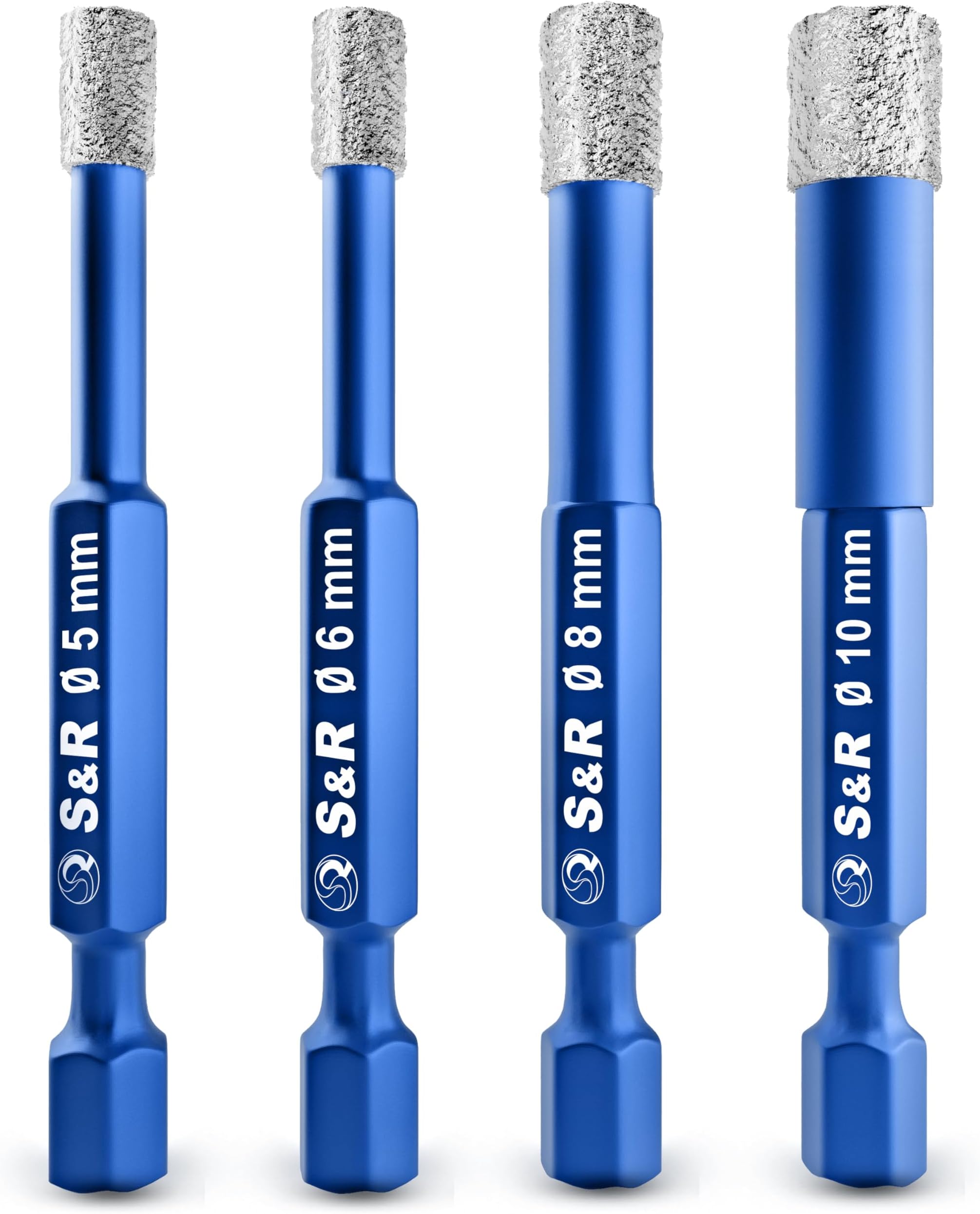 S&R Diamantbohrer, Fliesenbohrer, Glasbohrer Set 4-tlg. 5, 6, 8, 10 mm ...