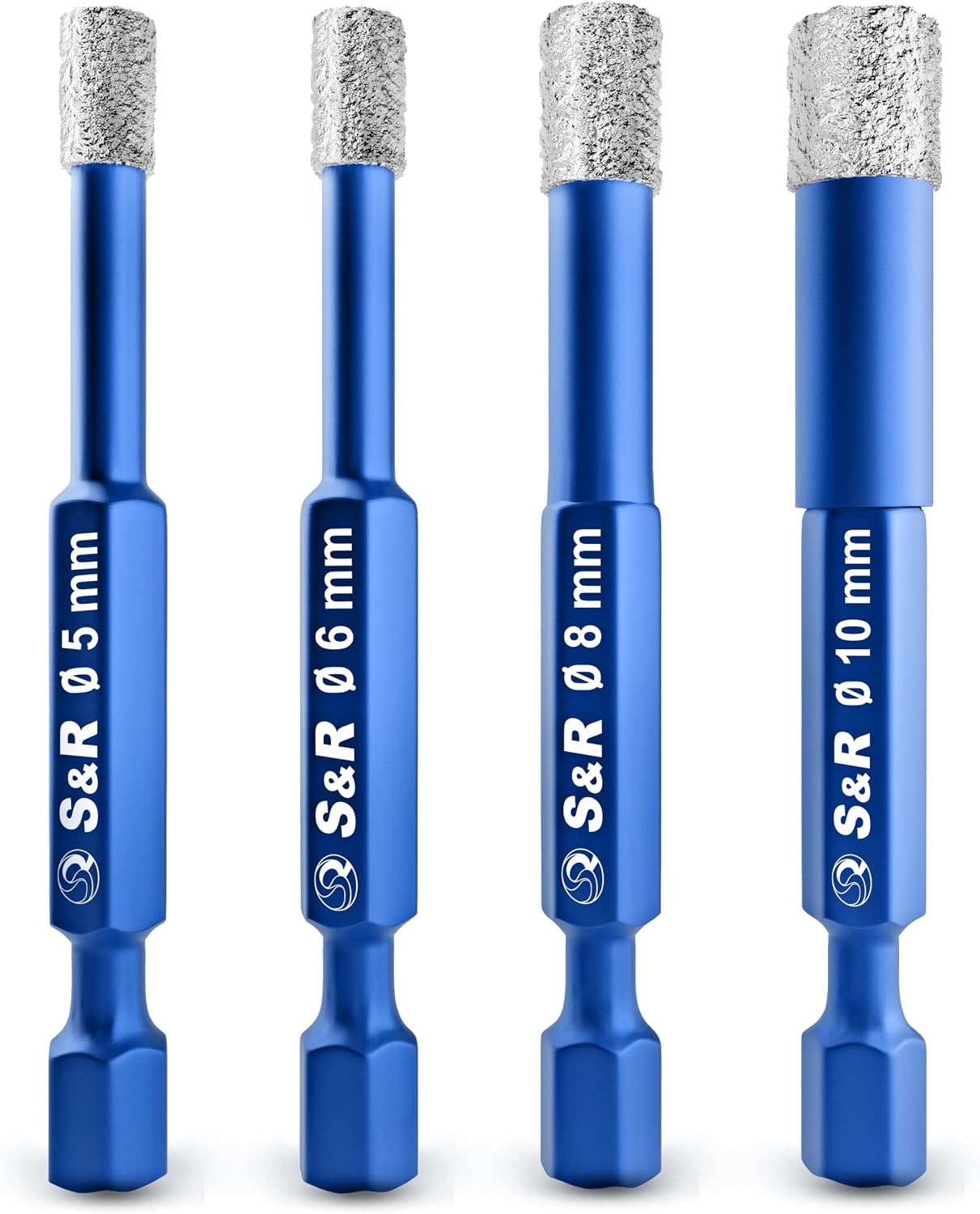 S&R Professional Diamantbohrer, Diamant Fliesenbohrer, Glasbohrer Set 4 ...