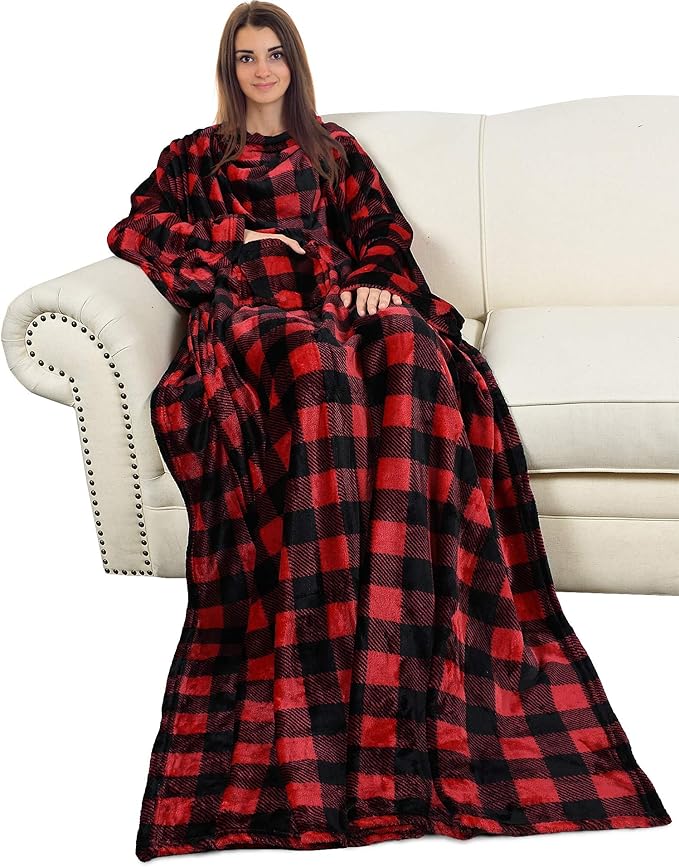 Amazon.com: Catalonia Wearable Blanket with Sleeves and Pocket, Cozy ...