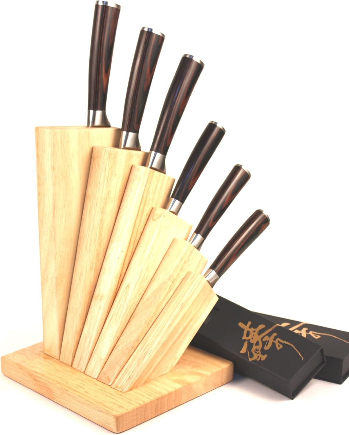 Amazon.com: ZHEN Japanese VG-10 6-Piece Damascus Cutlery Knife Set with ...