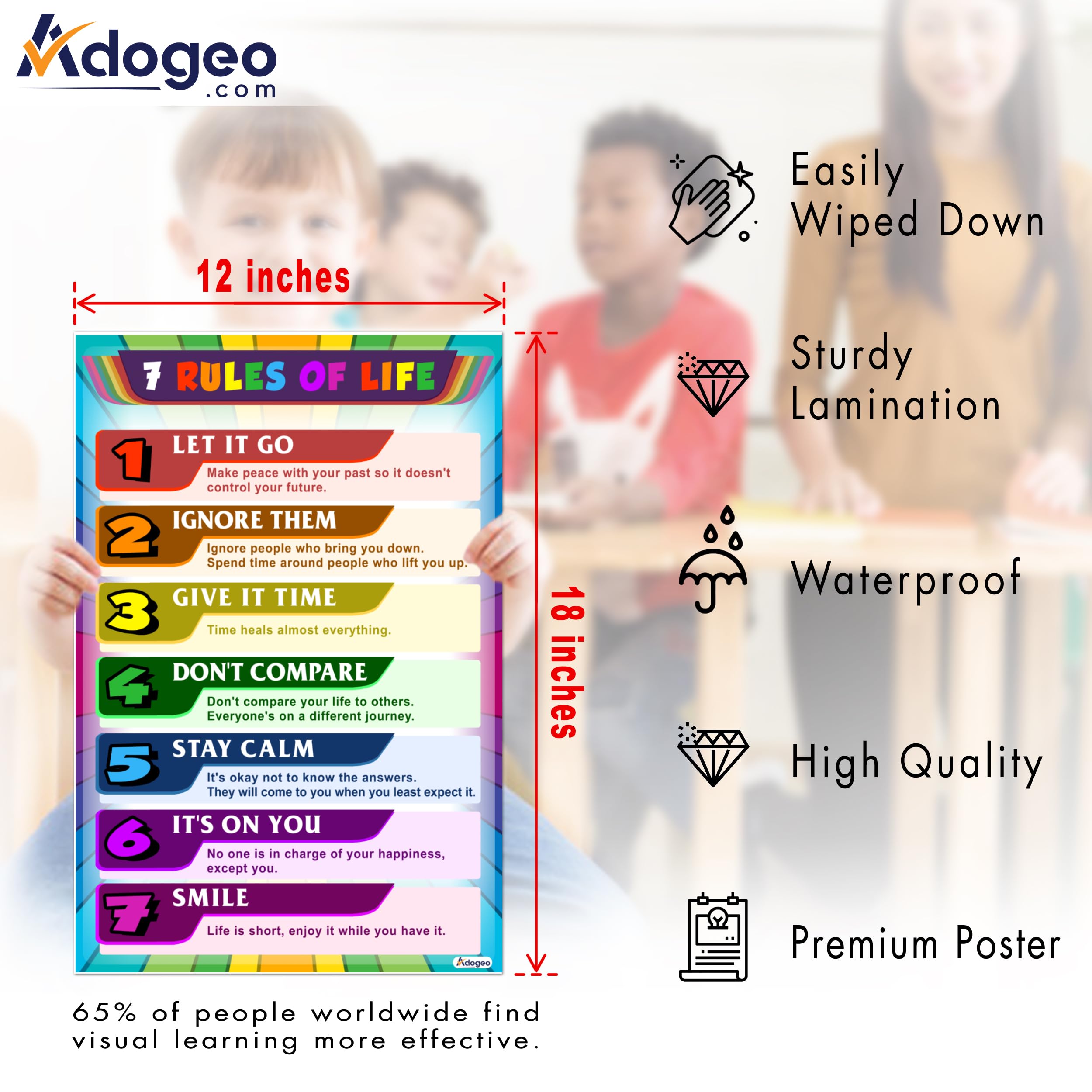 Snapklik.com : ADOGEO 7 Rules Of Life Poster