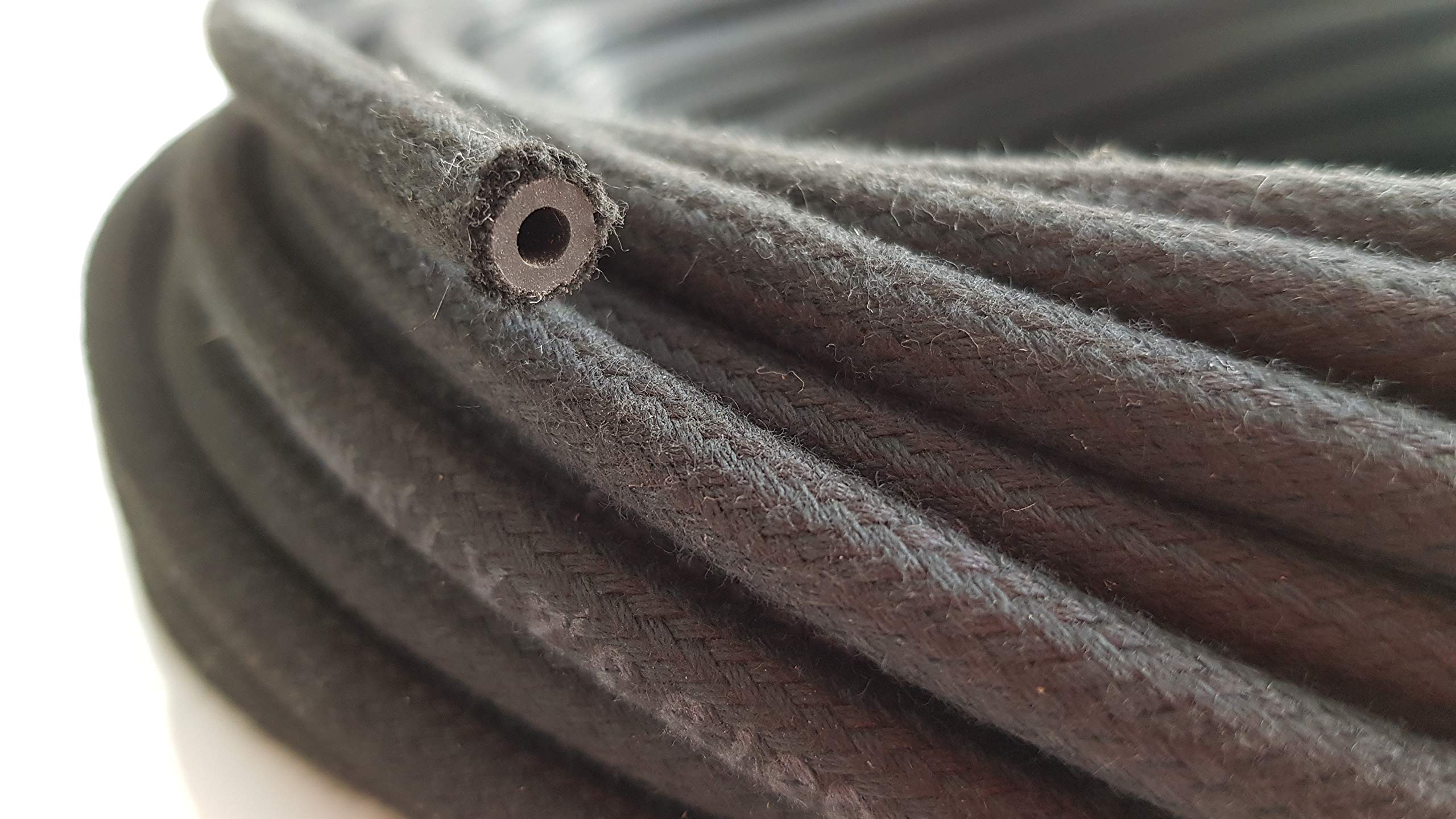 Cotton Braided Reinforced Rubber Fuel line/Petrol Pipe,2m Lengths (5mm ...