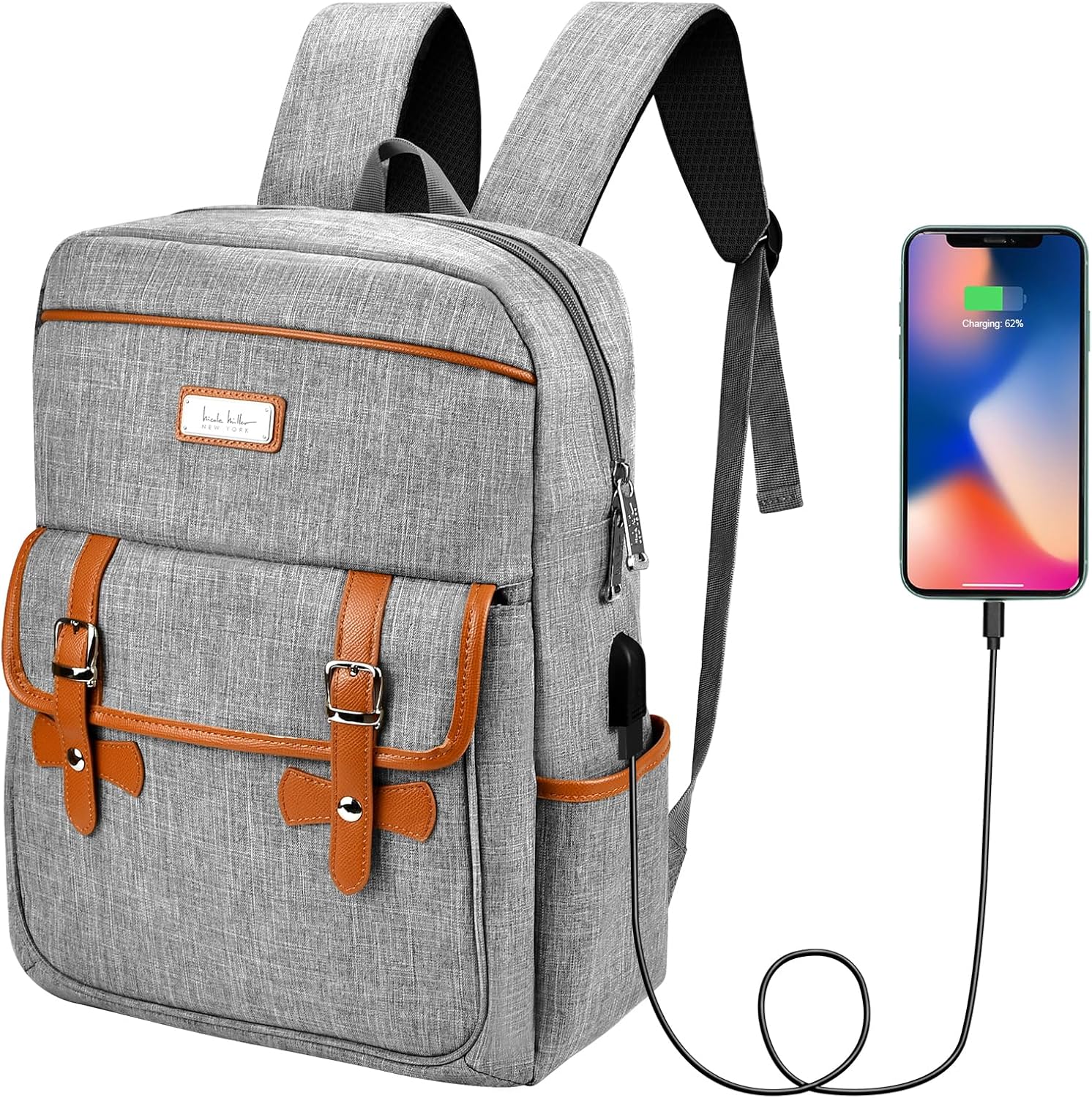 Amazon.com: Nicole Miller Travel Laptop Backpack-Business Anti Theft ...